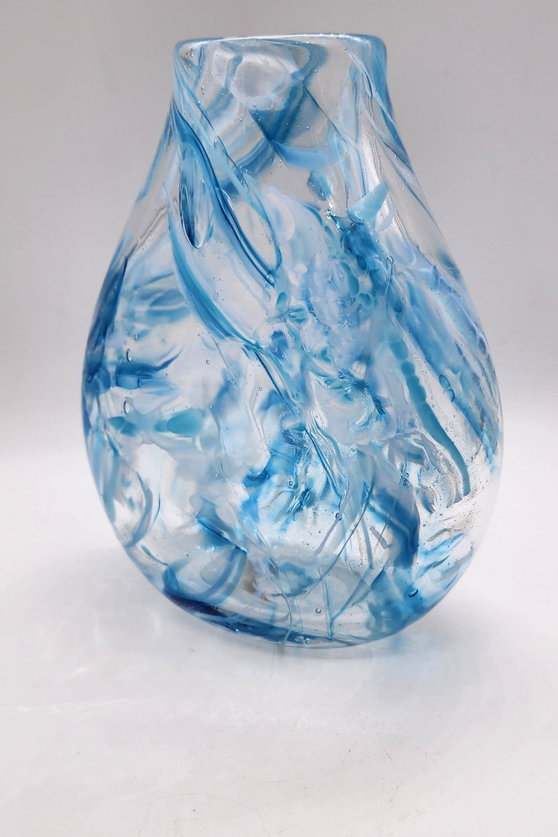 Textured Watercolor Flat Vase – Three Sisters Garden